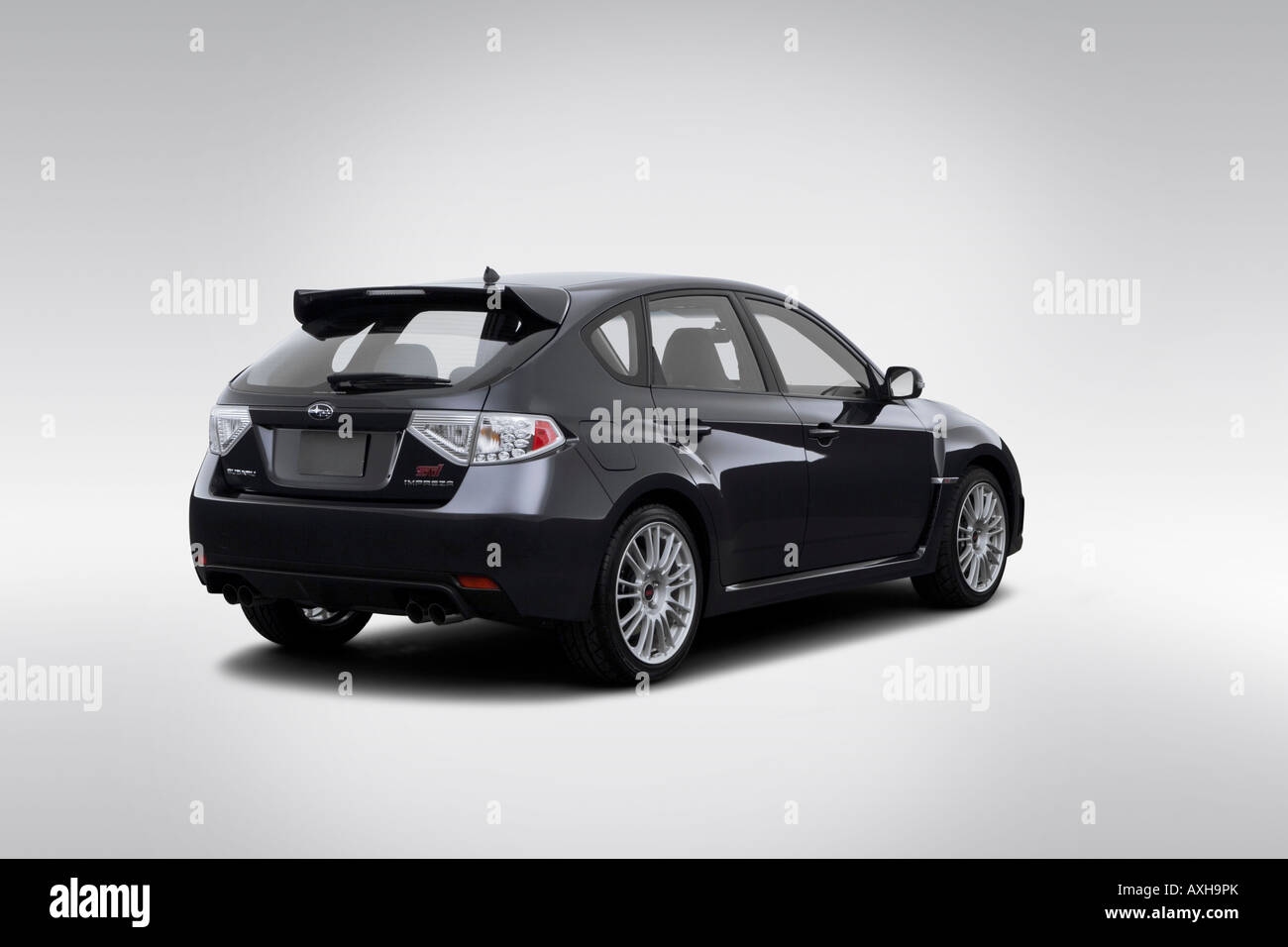 2008 Subaru Impreza WRX STi in Gray - Rear angle view Stock Photo - Alamy