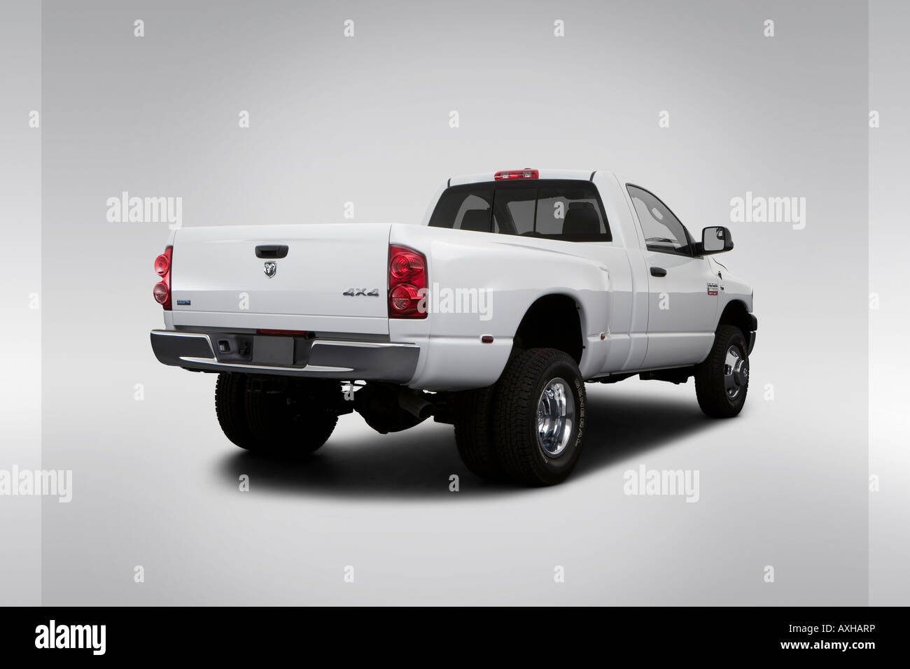2008 Dodge Ram 3500 SLT in White - Rear angle view Stock Photo - Alamy