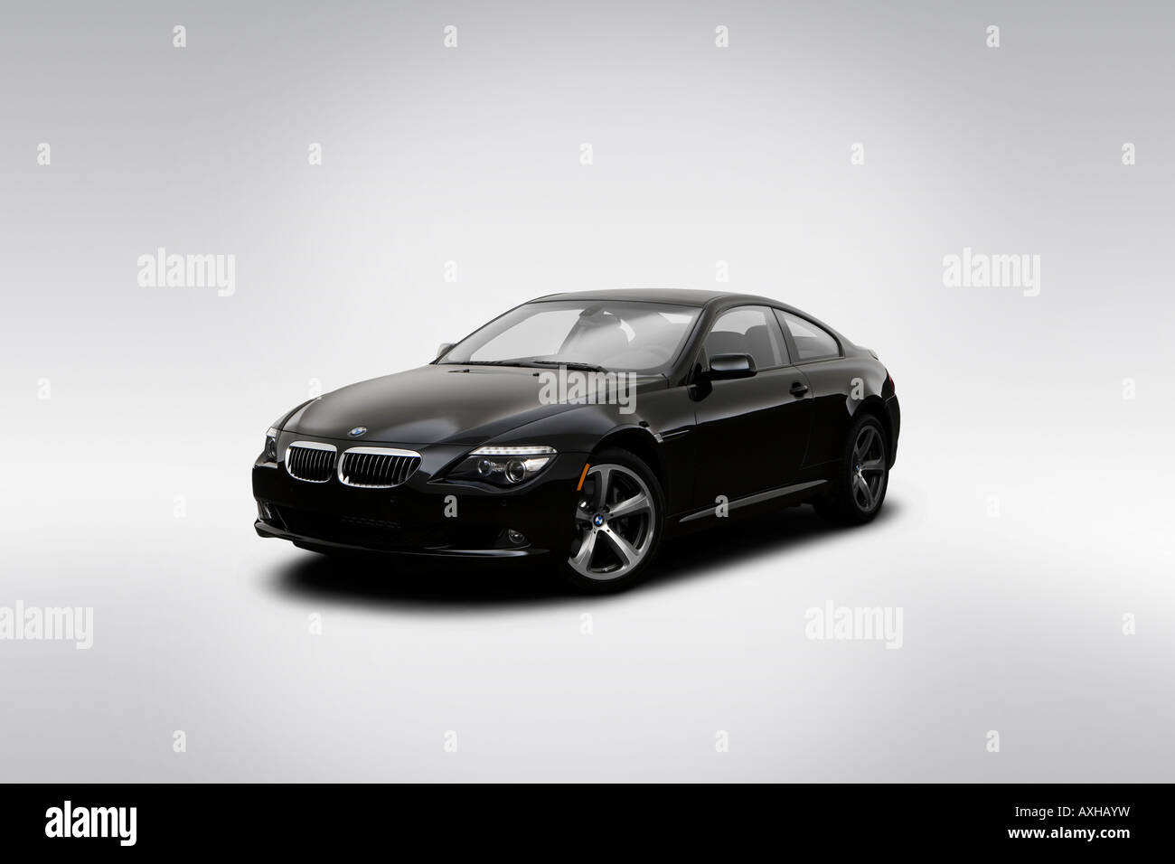 2008 BMW 6-series 650i in Black - Front angle view Stock Photo - Alamy