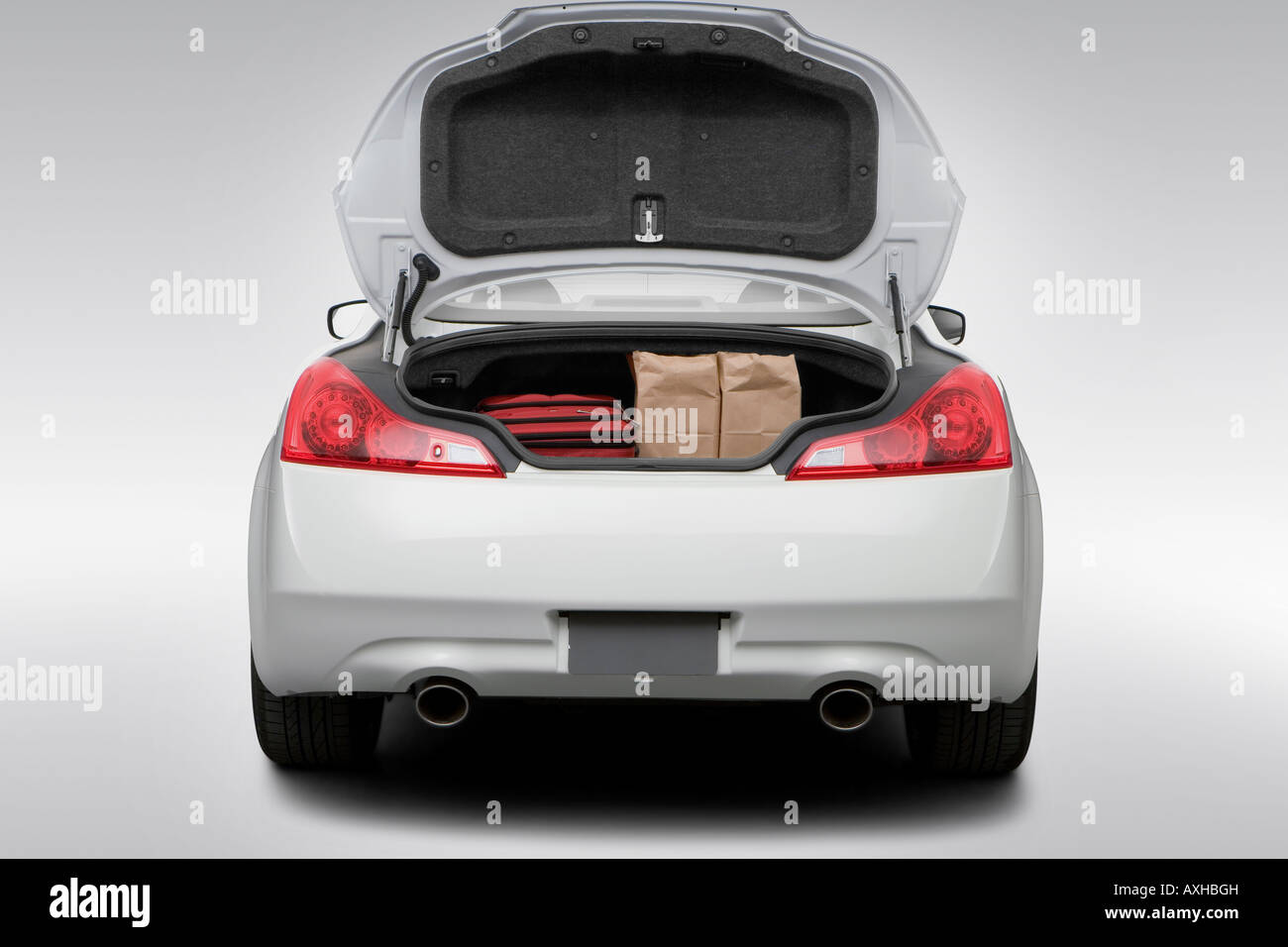 2008 Infiniti G Coupe G37 Journey in White - Trunk Props Stock Photo ...