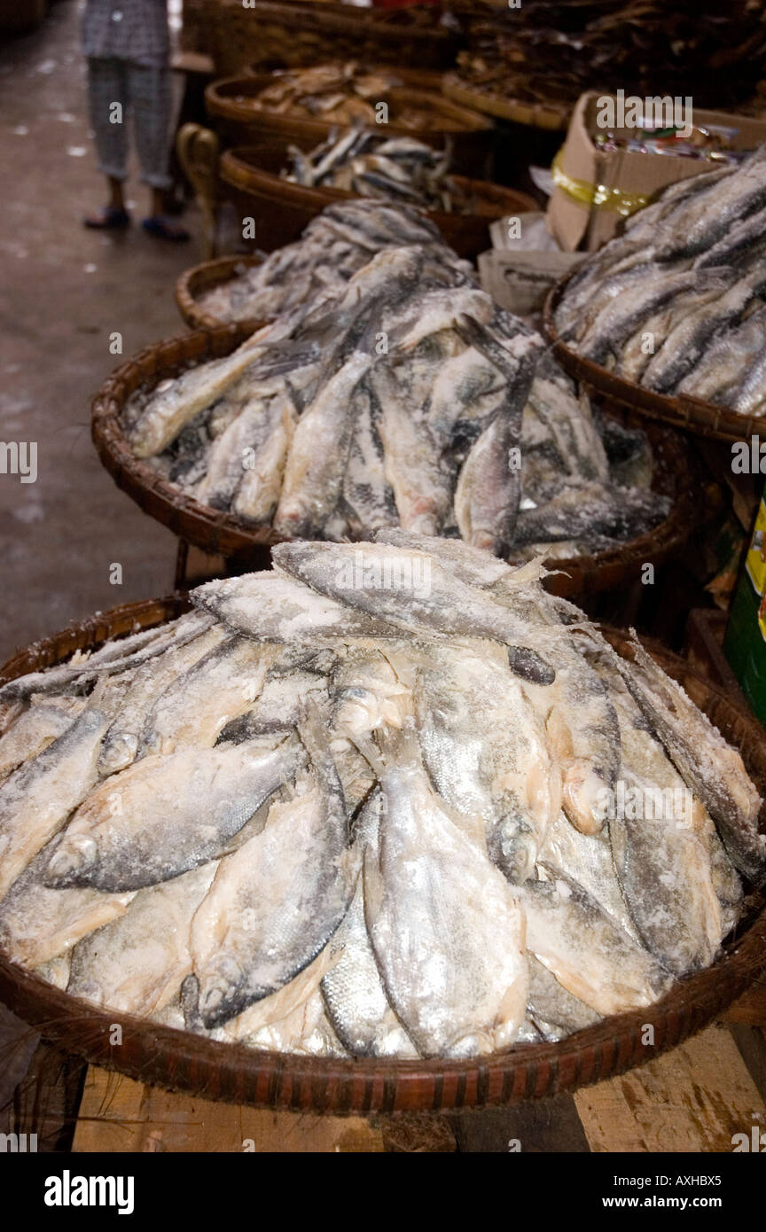 Stock photograph of salted and dried fish at Hsipaw market in Myanmar ...