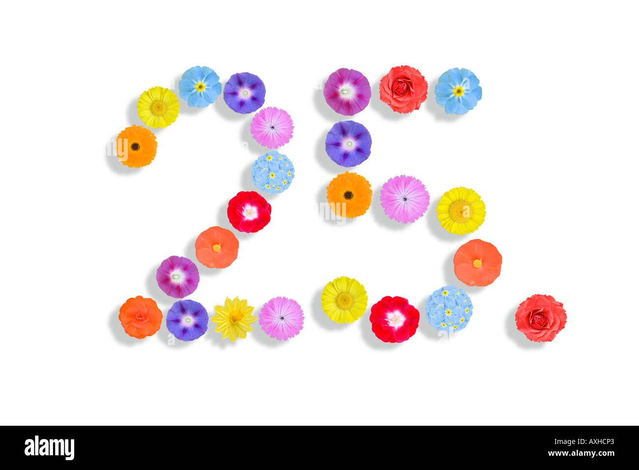 numbers written with flowers 25th Stock Photo - Alamy