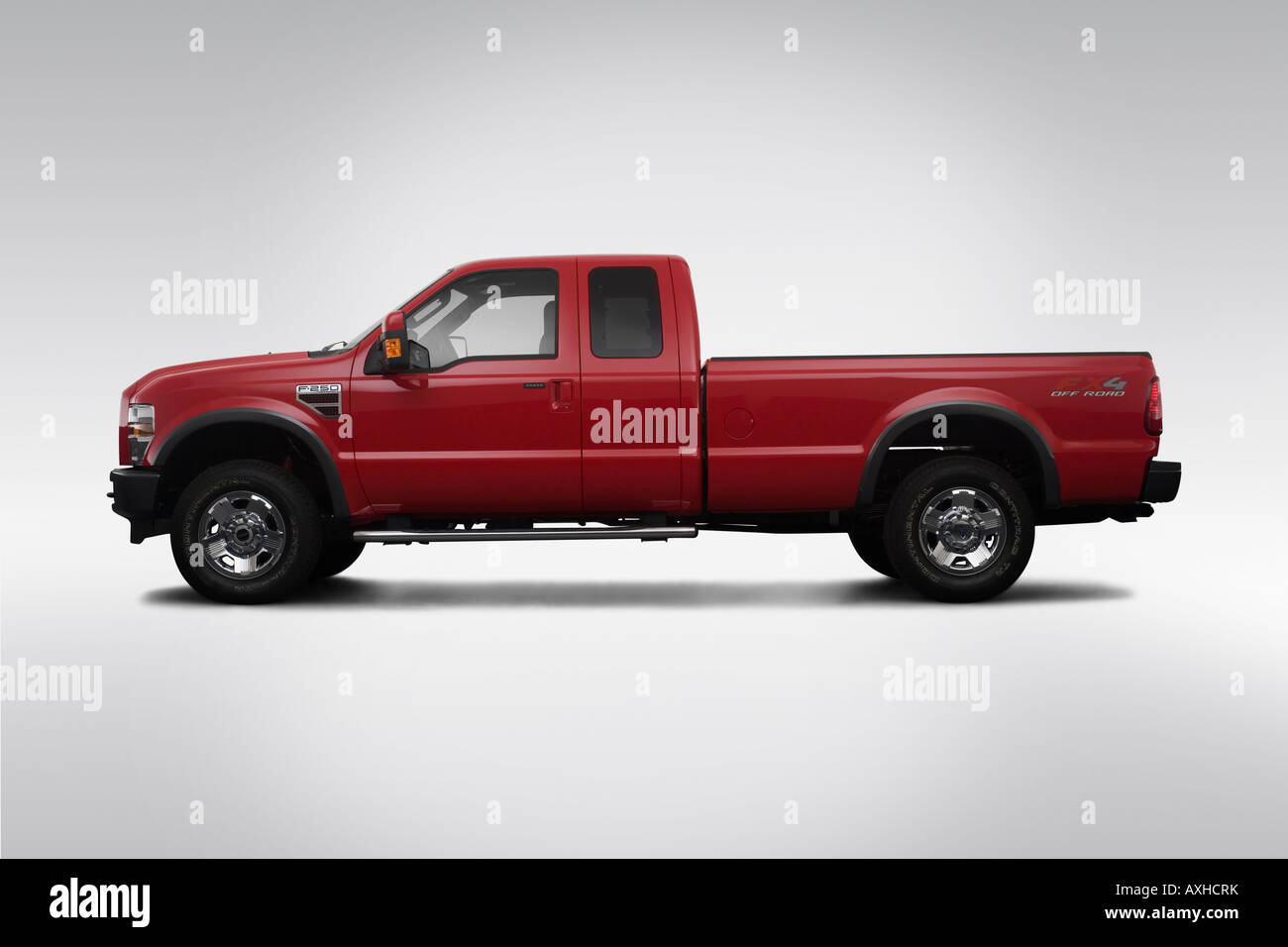 2008 Ford F-250 SD FX4 in Red - Drivers Side Profile Stock Photo - Alamy