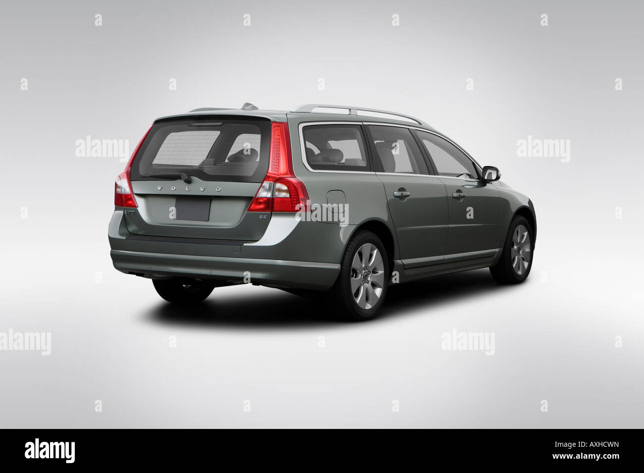 2008 Volvo V70 3.2 A SR in Gray - Rear angle view Stock Photo - Alamy
