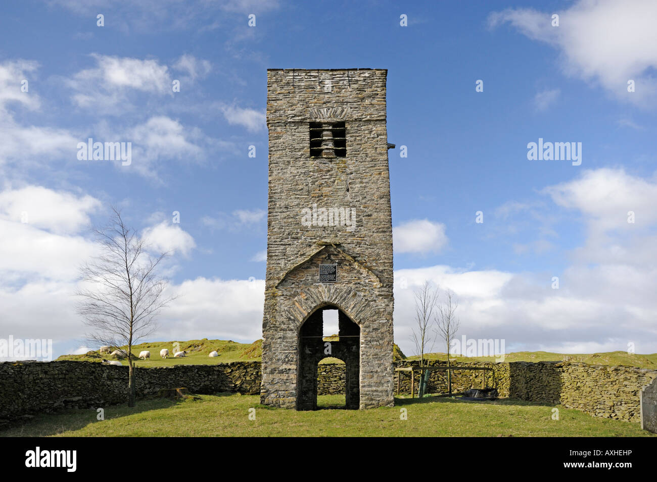 Tower of the old Church of Saint Catherine, Crook. Lake District ...