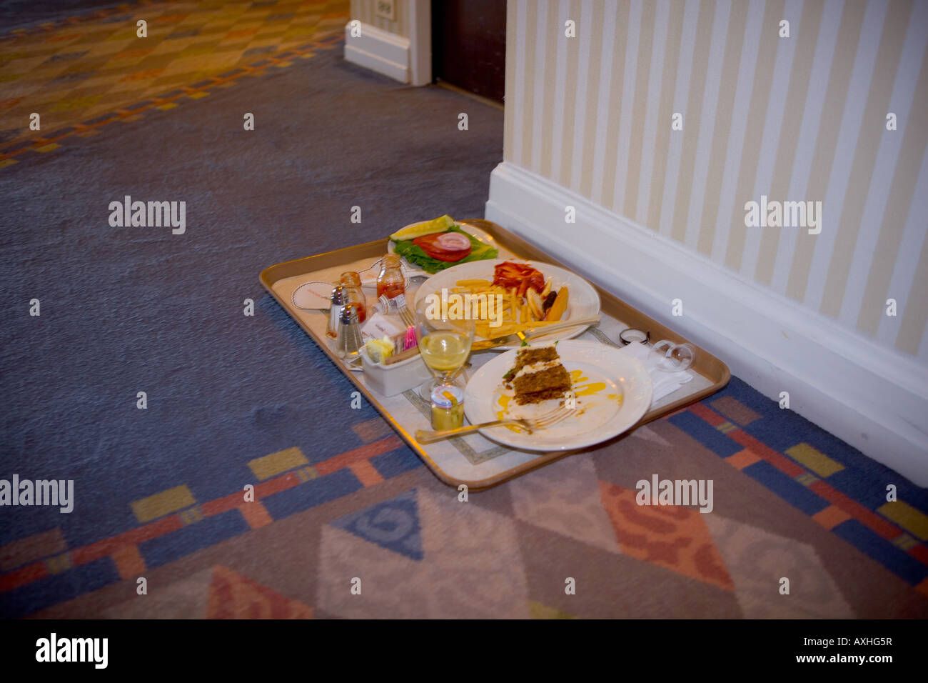 Food tray hotel corridor hi-res stock photography and images - Alamy