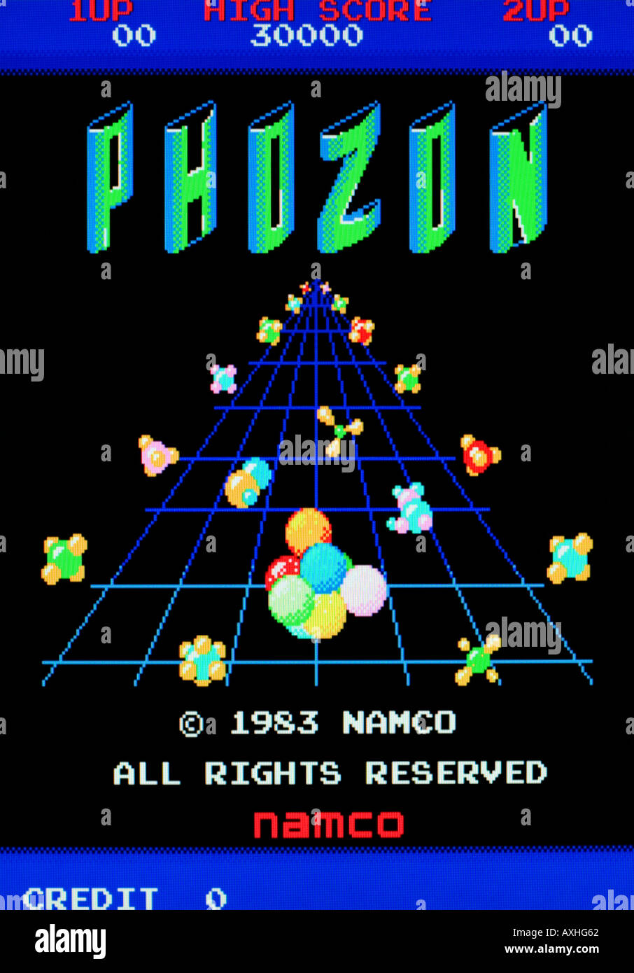 Phozon Namco 1983 Vintage arcade videogame screen shot - EDITORIAL USE ...