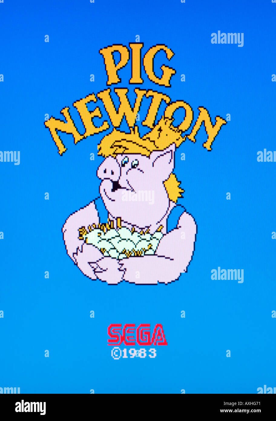 Pig Newton Sega 1983 Vintage arcade videogame screen shot - EDITORIAL ...