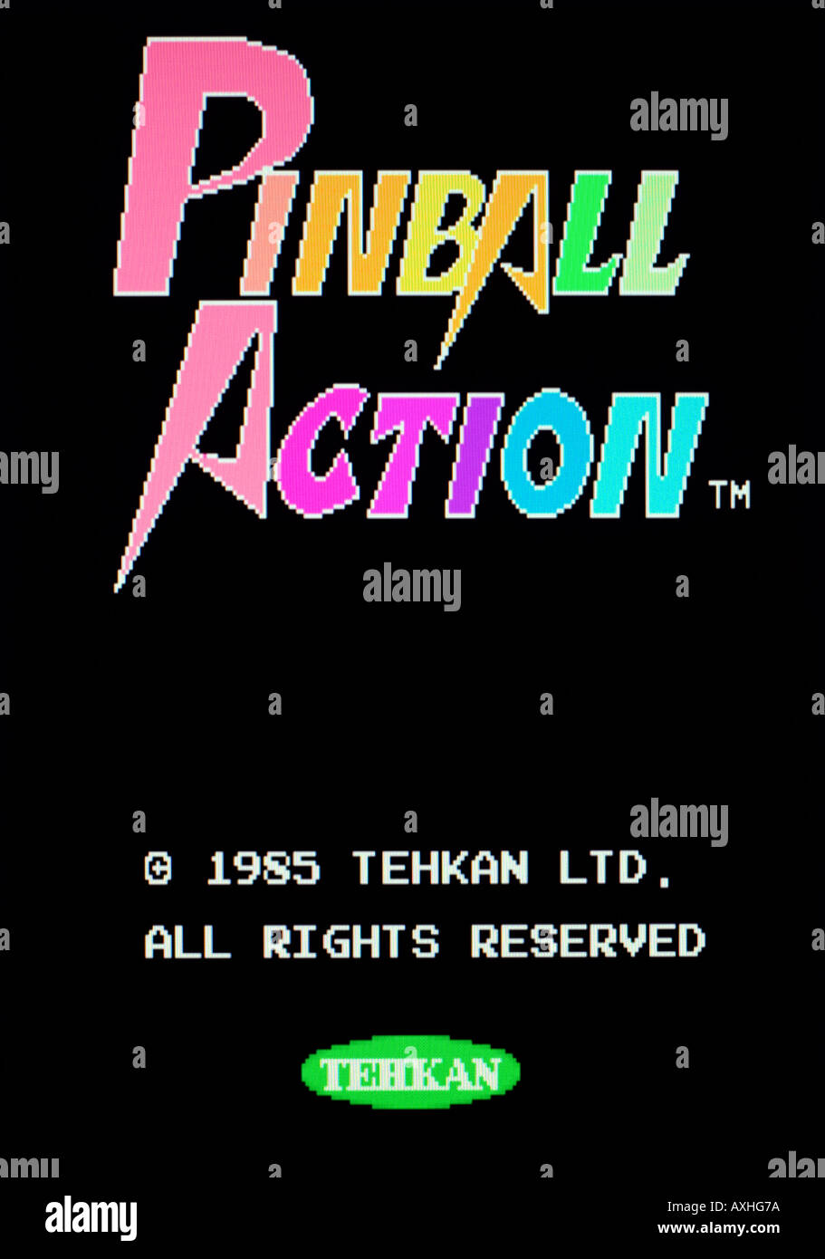 Pinball Action Tehkan 1985 Vintage arcade videogame screen shot ...