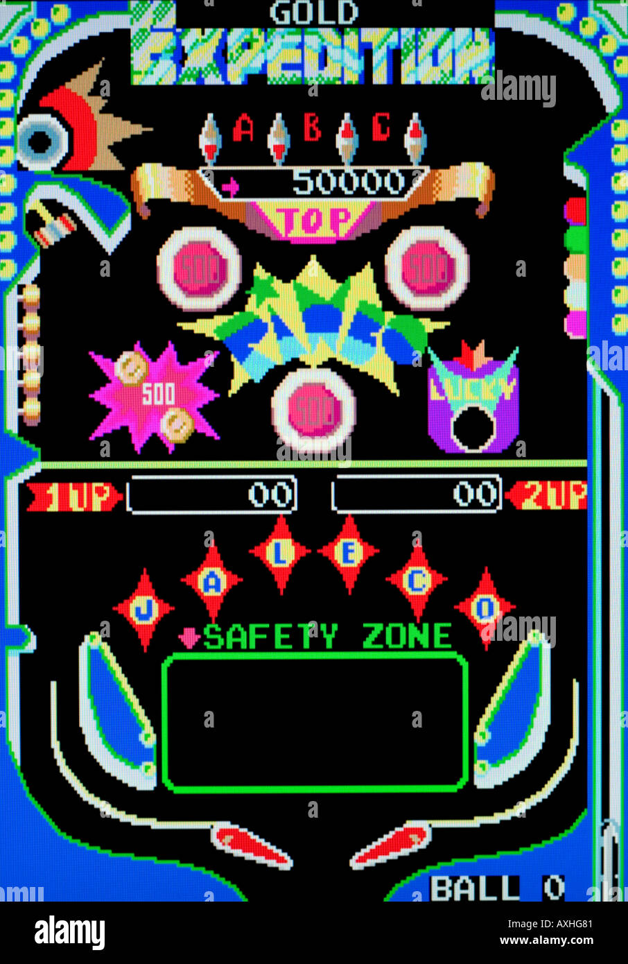 Pinbo Jaleco 1984 Vintage arcade videogame screen shot - FOR EDITORIAL ...