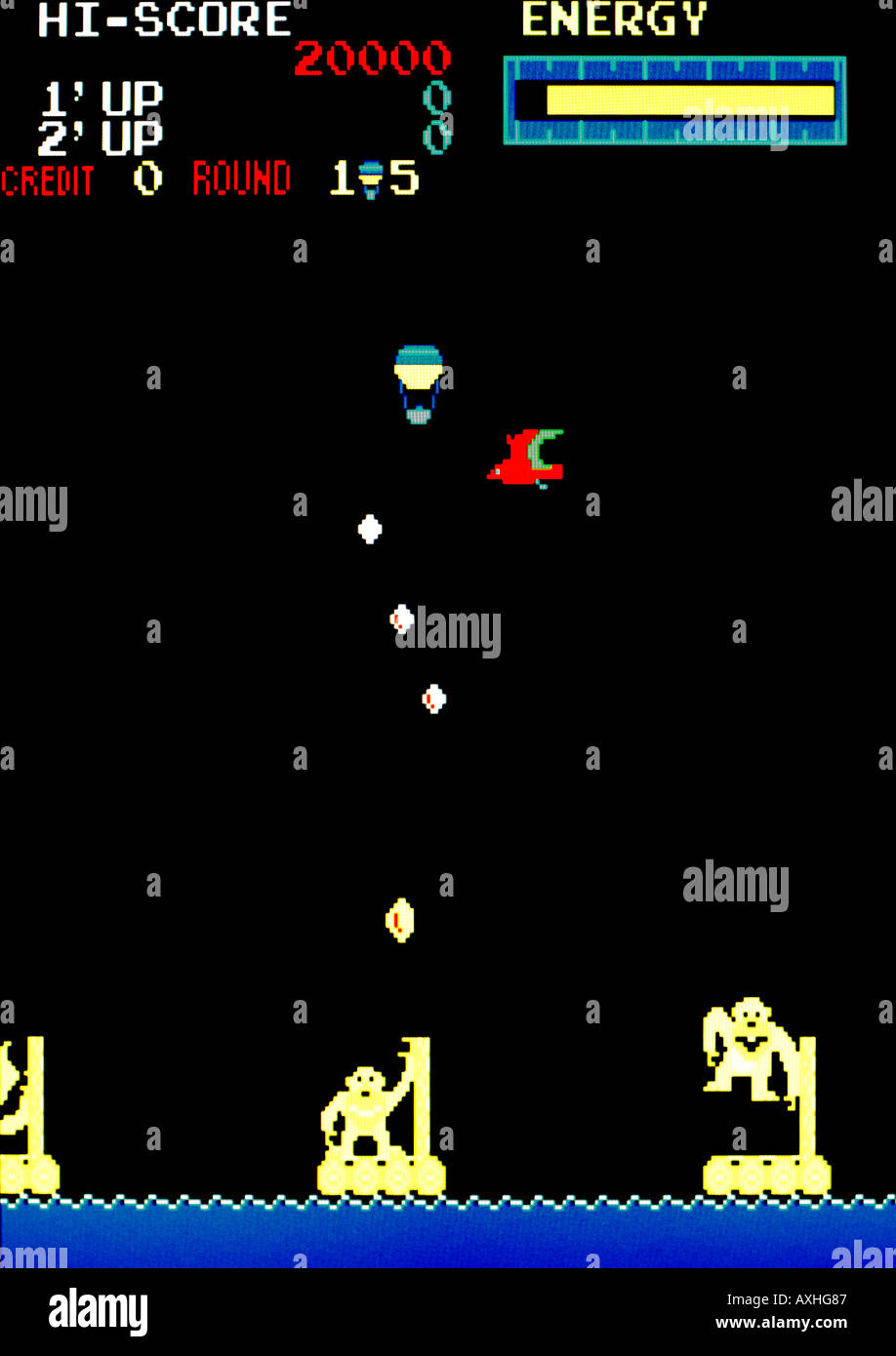 Pioneer Balloon SNK Corporation 1982 Vintage arcade videogame screen ...