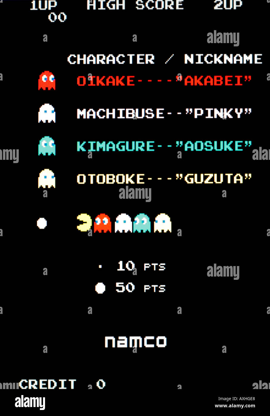 Puckman Pac Man Pacman Namco 1979 Vintage arcade videogame screen shot ...