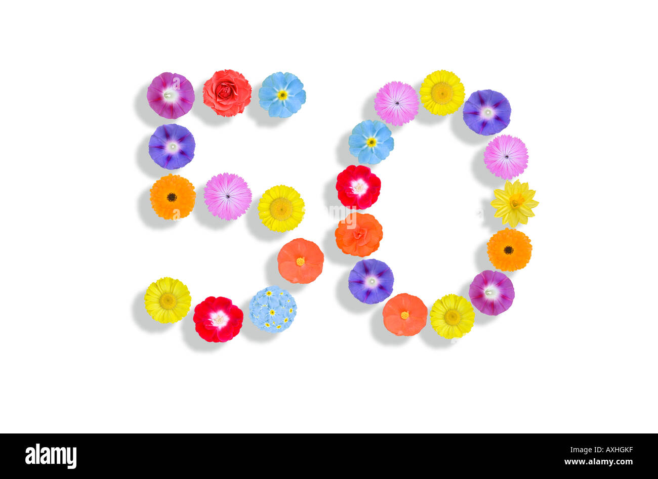 Number written flowers Cut Out Stock Images & Pictures - Alamy