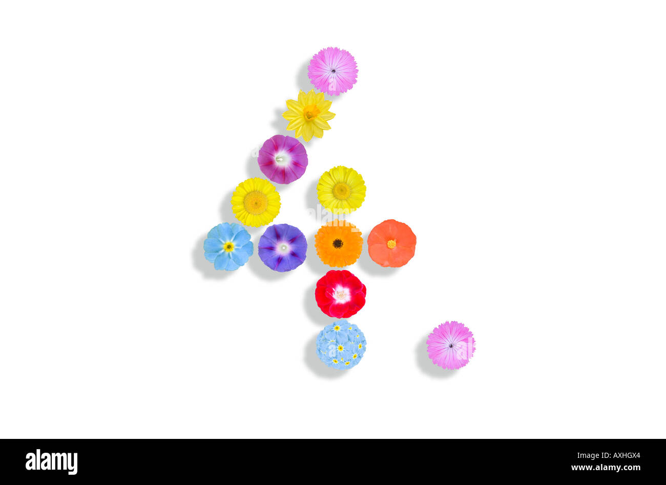 numbers written with flowers 4th Stock Photo - Alamy