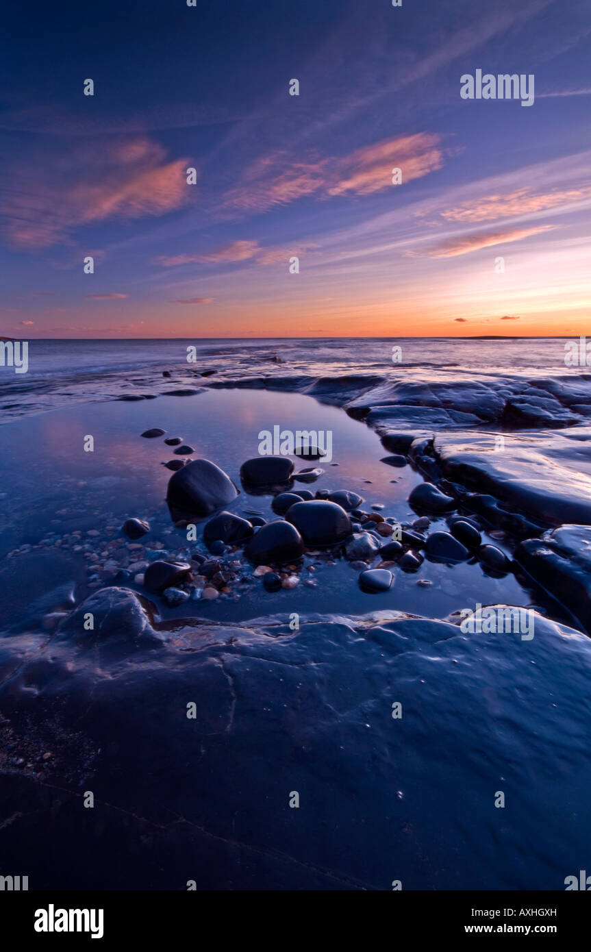 Rockpool at sunset, Kimmeridge Bay, Dorset UK Stock Photo - Alamy