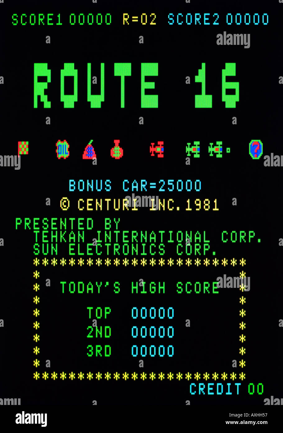 Route 16 Tehkan Sun Electronics Corp Centuri 1981 Vintage arcade ...