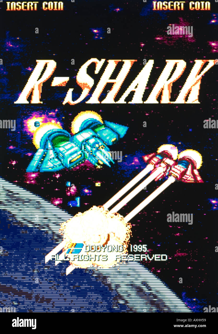R Shark Dooyong 1995 Vintage arcade videogame screen shot - EDITORIAL ...