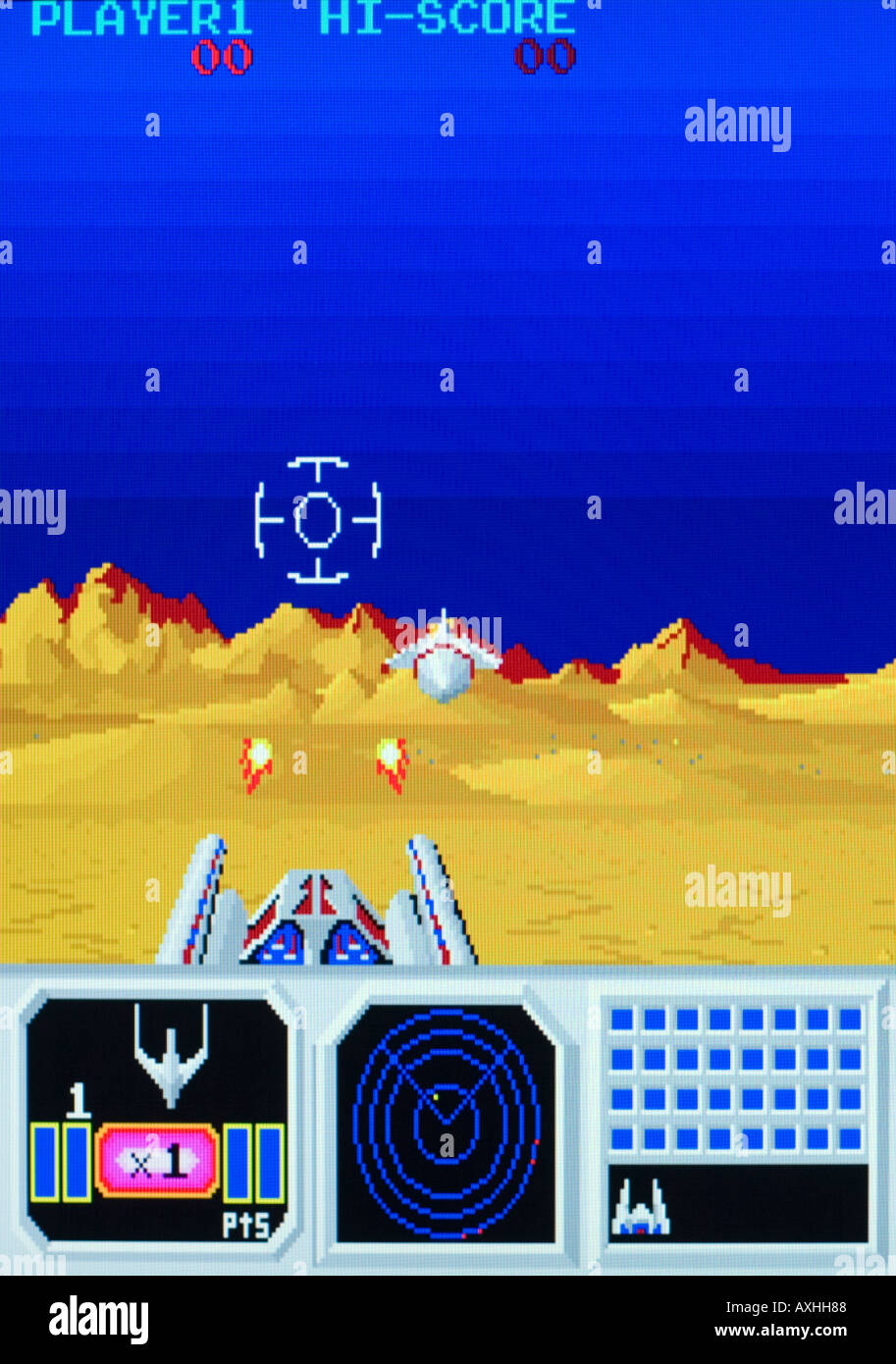 Senjyo Tehkan 1983 Vintage arcade videogame screen shot - EDITORIAL USE ...