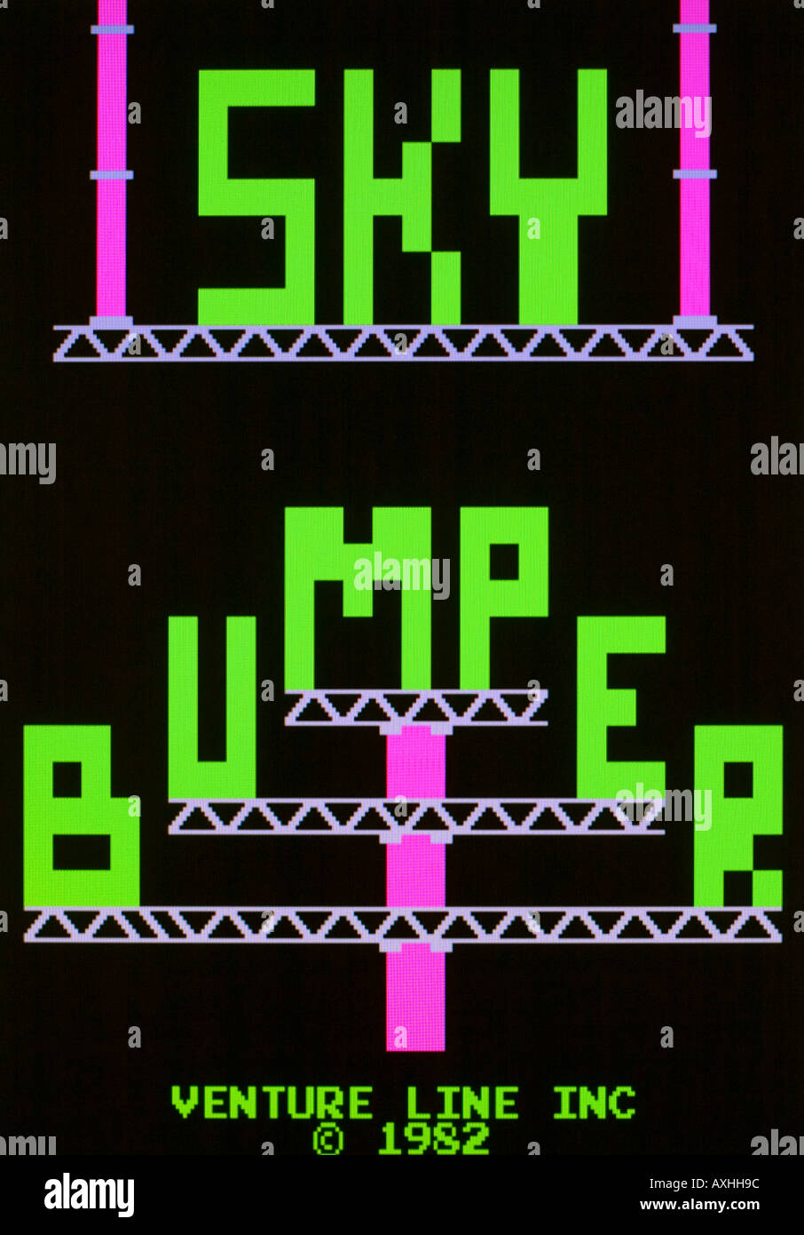 Sky Bumper Venture Line Inc 1982 Vintage arcade videogame screen shot - EDITORIAL USE ONLY Stock ...