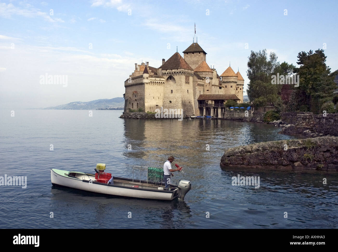 Medieval castle of Chillon Stock Photo - Alamy