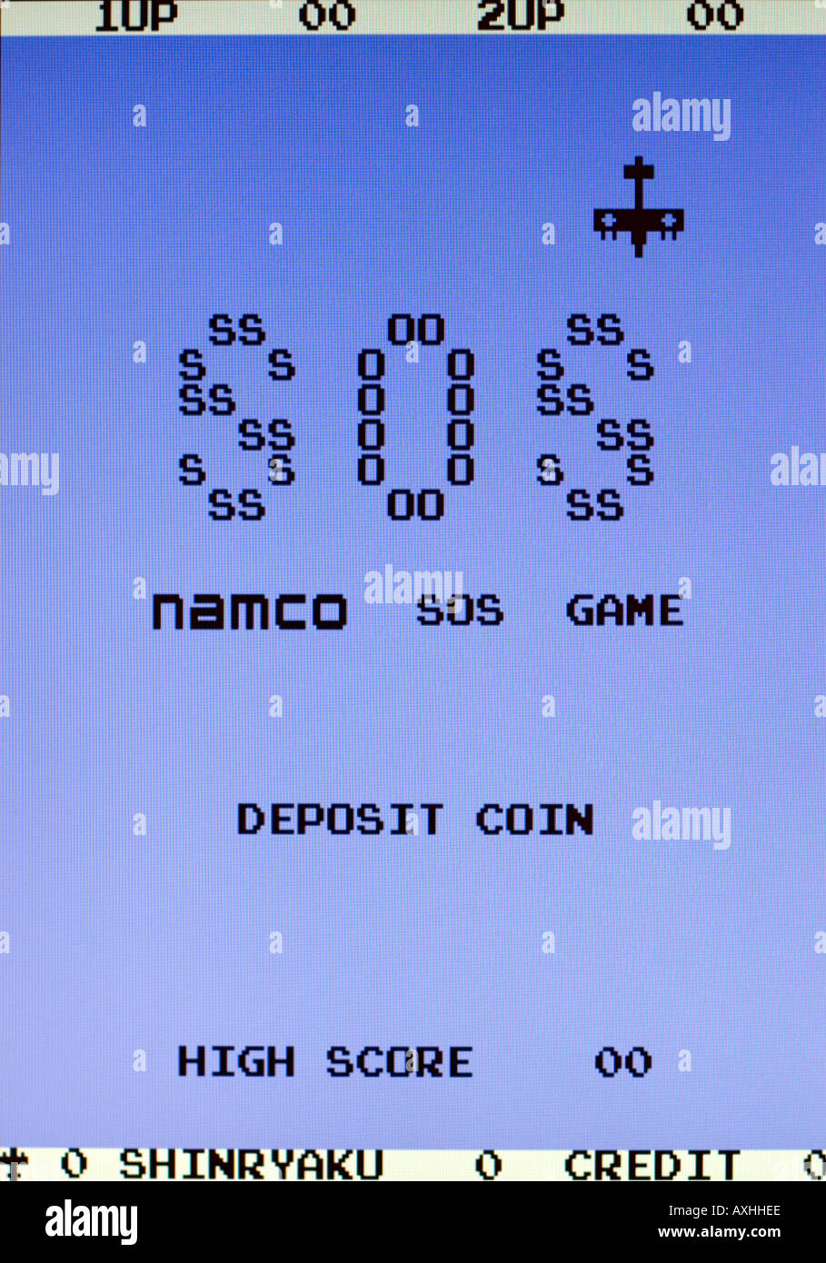 SOS Namco 1979 Vintage arcade videogame screen shot - EDITORIAL USE ...
