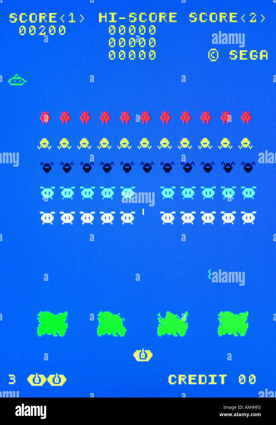 Space Attack Sega 1979 Vintage arcade videogame screen shot - EDITORIAL ...