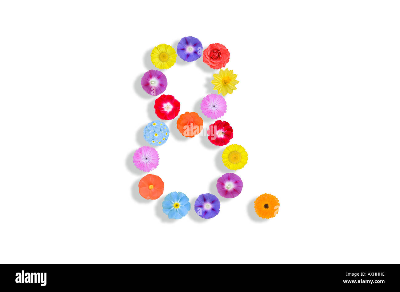 numbers written with flowers 8th Stock Photo - Alamy
