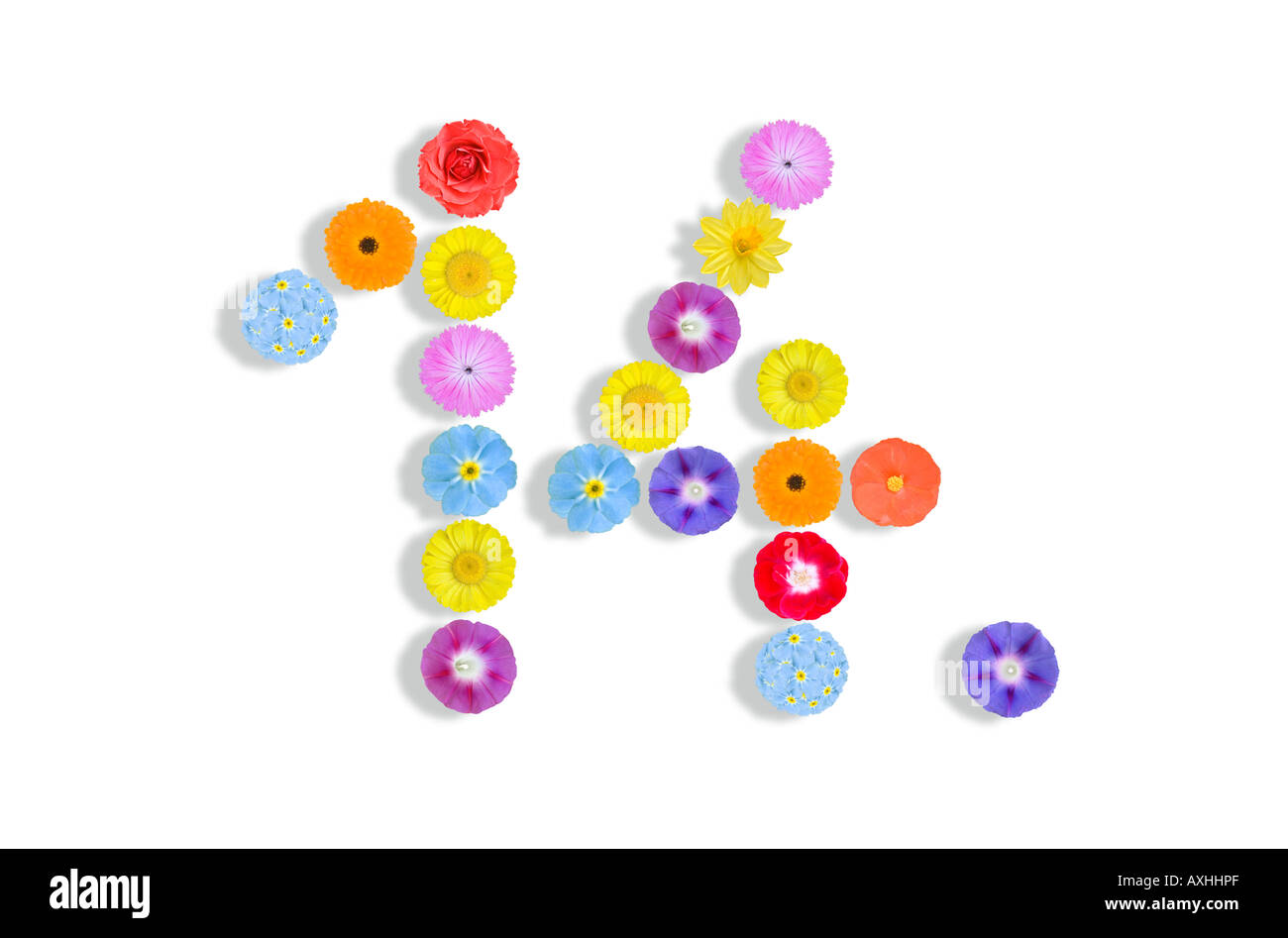 numbers written with flowers 14th Stock Photo - Alamy