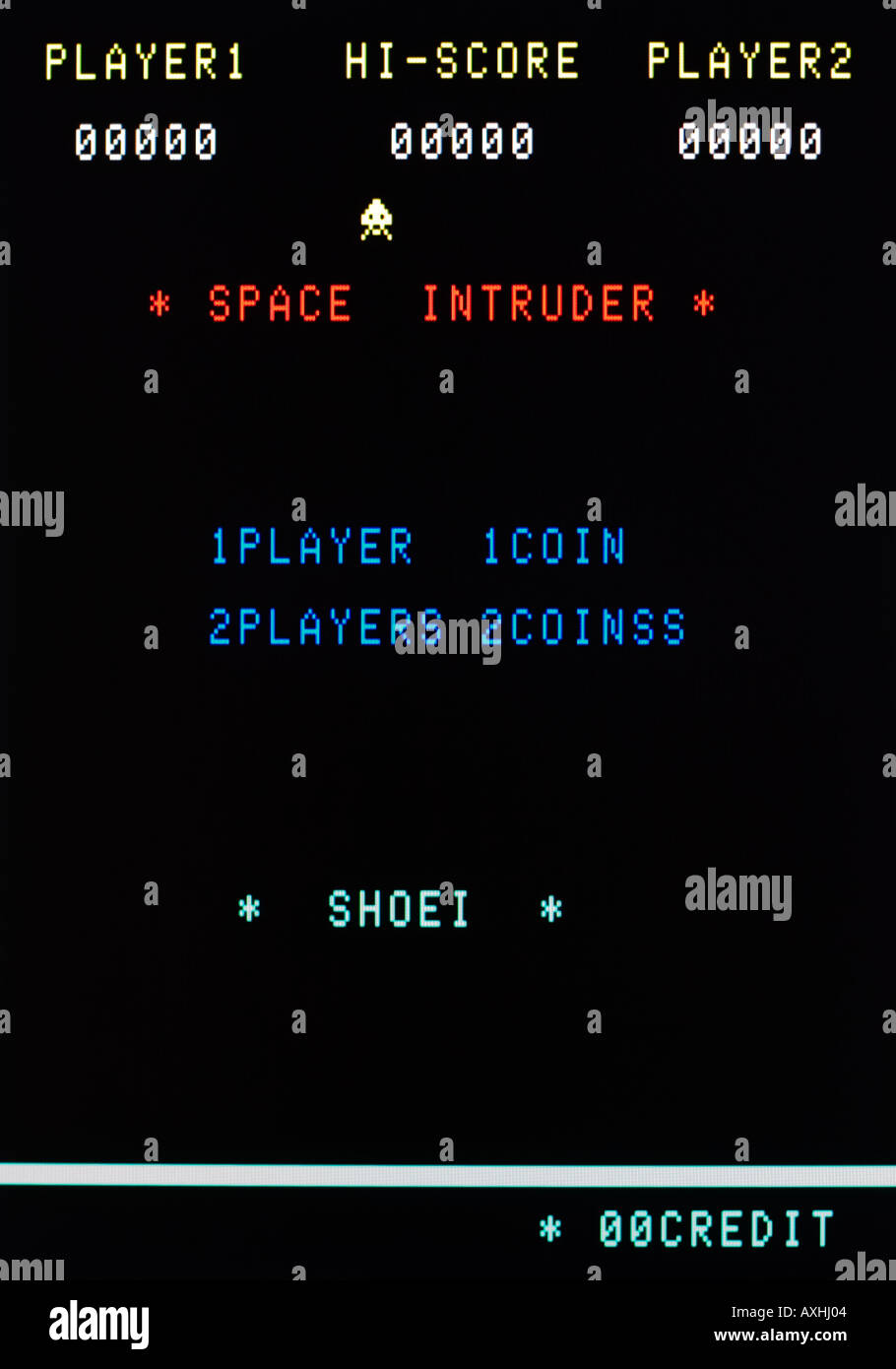 Space Intruder Shoei 1980 Vintage arcade videogame screen shot ...