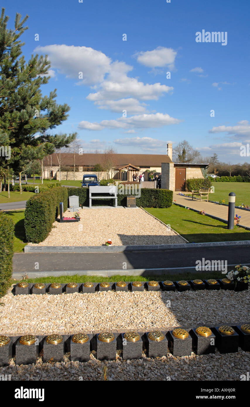 Modern crematorium building with hearse Stock Photo - Alamy