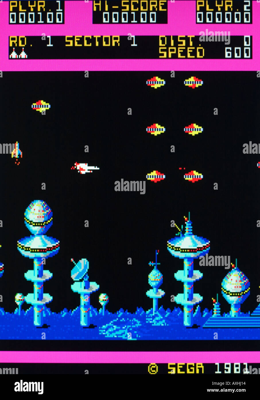 Space Odyssey Sega 1981 Vintage arcade videogame screen shot ...