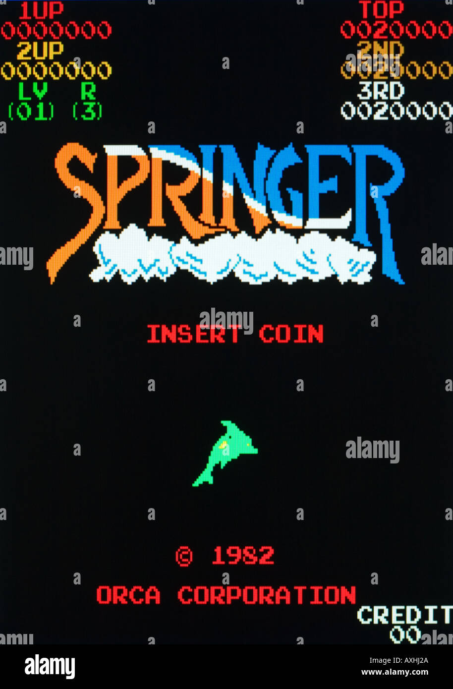 Springer Orca Corp 1982 Vintage arcade videogame screen shot ...
