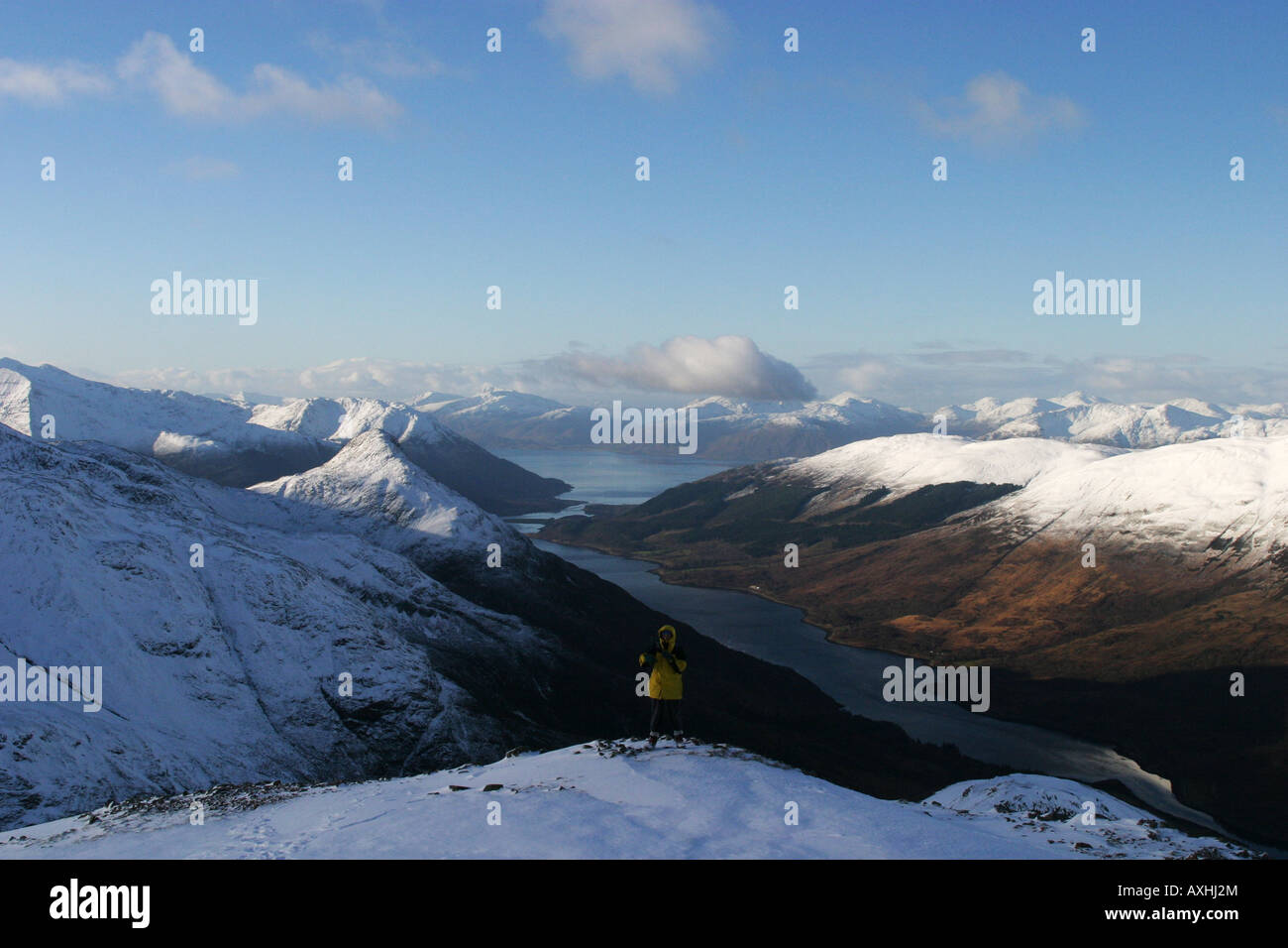 The Pap of Glencoe in covered in snow, photographed from Garbh Bheinn ...
