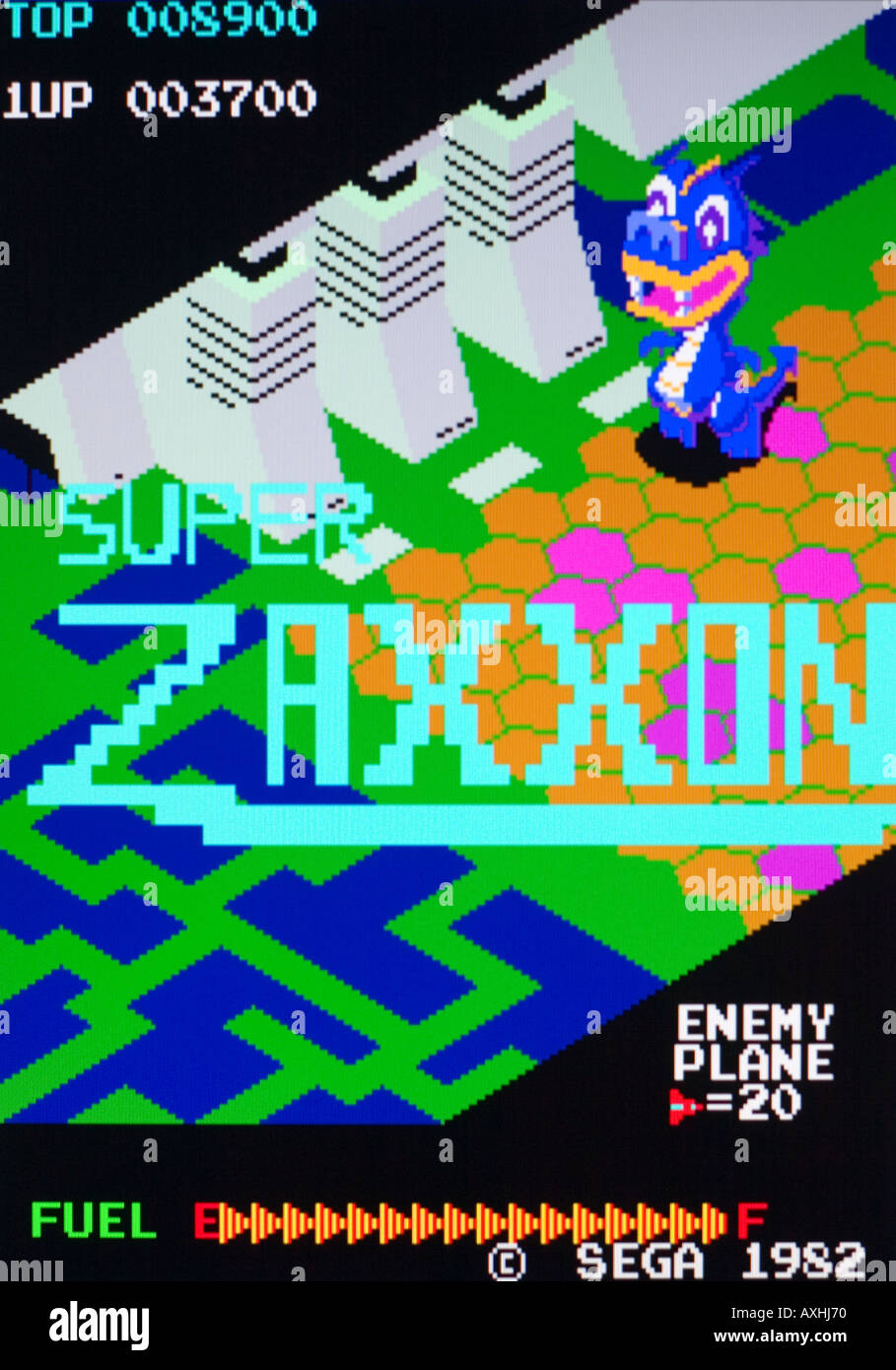 Super Zaxxon Sega 1982 Vintage arcade videogame screen shot - EDITORIAL ...