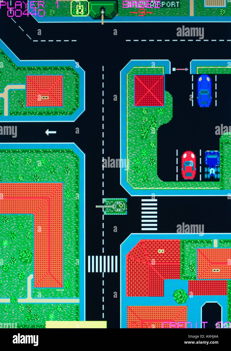 Tank Busters V A 1985 Vintage arcade videogame screen shot - EDITORIAL ...