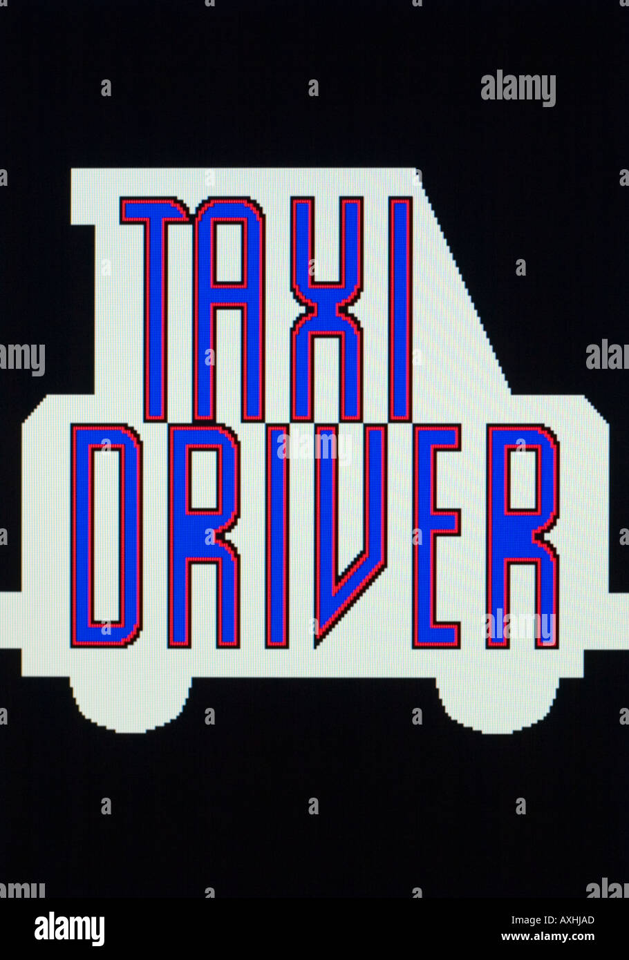 Taxi Driver Vintage arcade videogame screen shot - EDITORIAL USE ONLY ...