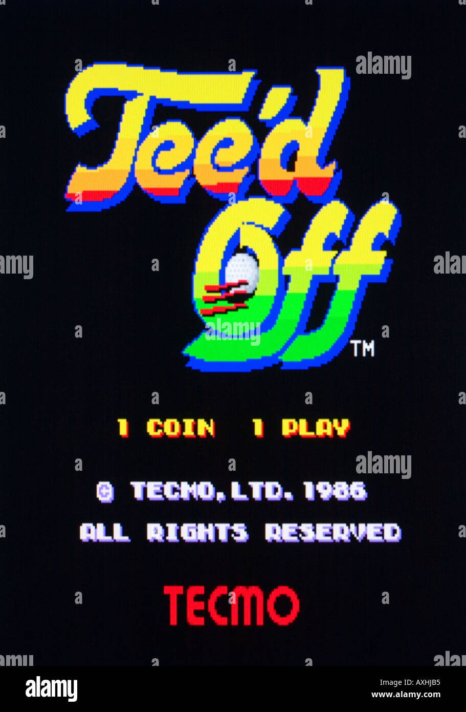 Tee'd Off Tecmo 1986 Vintage arcade videogame screen shot - EDITORIAL ...