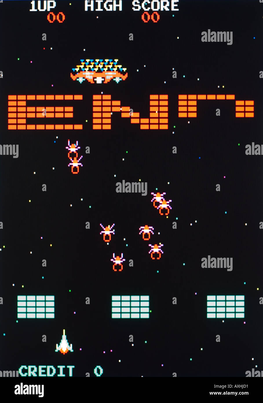 The End Konami 1980 Vintage arcade videogame screen shot - EDITORIAL ...