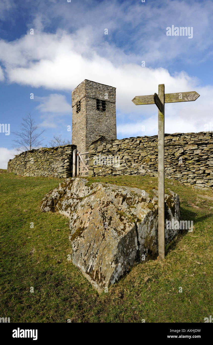 Tower of the old Church of Saint Catherine, Crook. Lake District ...