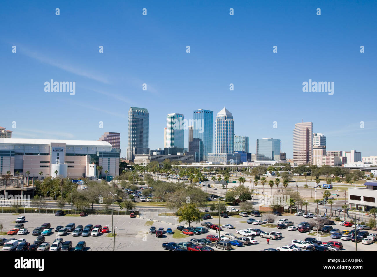Tall modern buildings on the skyline of Tampa Florida Stock Photo - Alamy