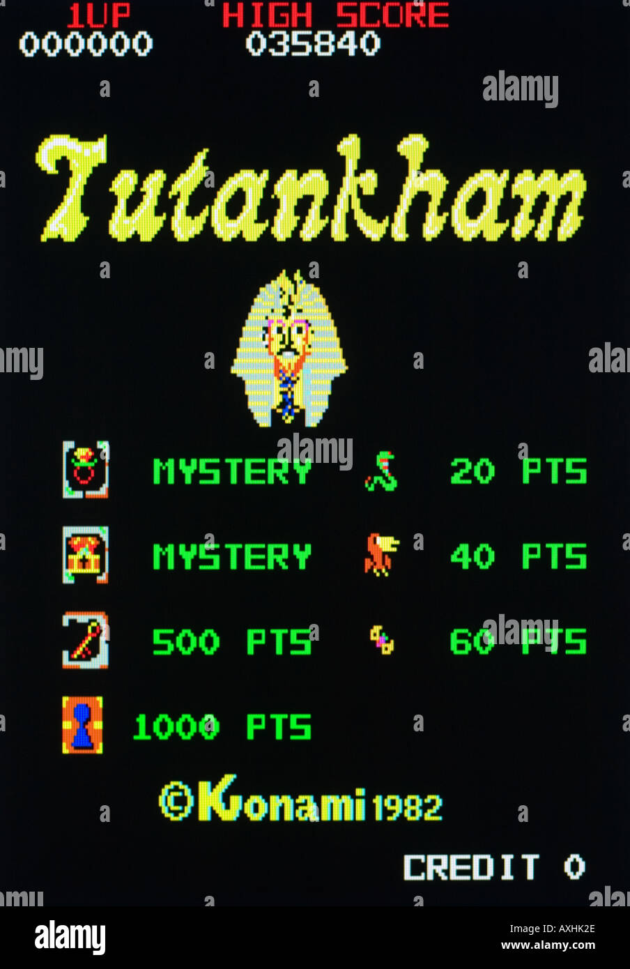 Tutankham Konami 1982 Vintage arcade videogame screen shot - EDITORIAL ...