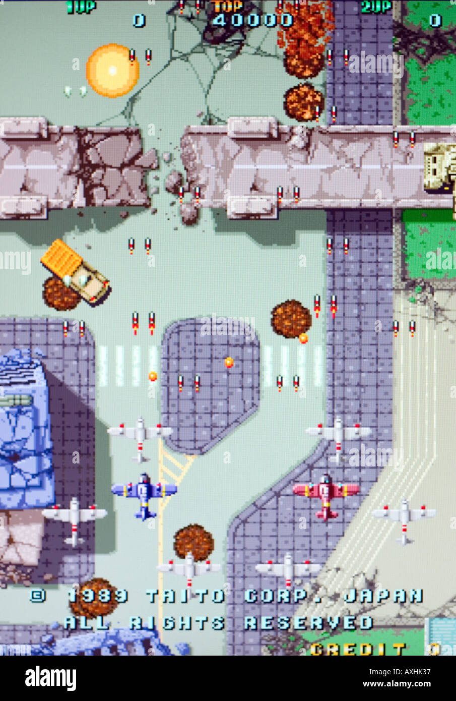 Twin Hawk Taito 1989 Vintage arcade videogame screen shot - EDITORIAL ...