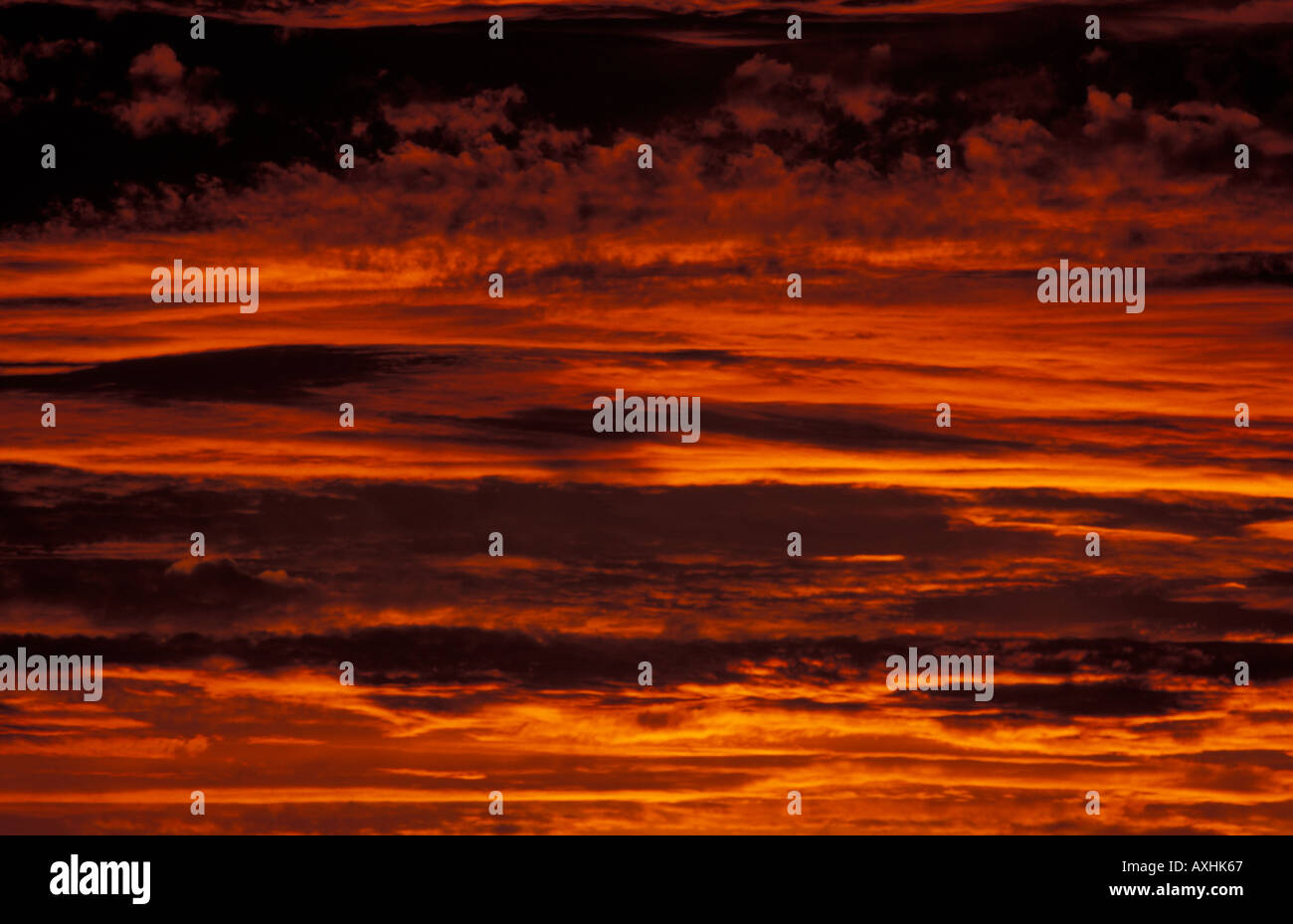 Fiery Sunset Sky Stock Photo - Alamy