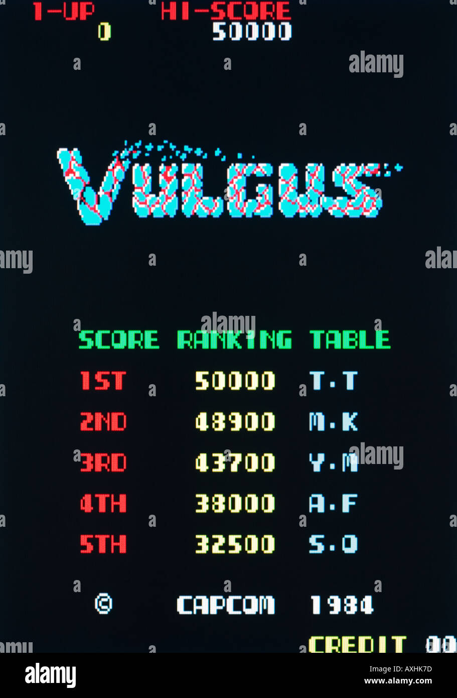 Vulgus Capcom 1984 Vintage arcade videogame screen shot - EDITORIAL USE ONLY Stock Photo - Alamy