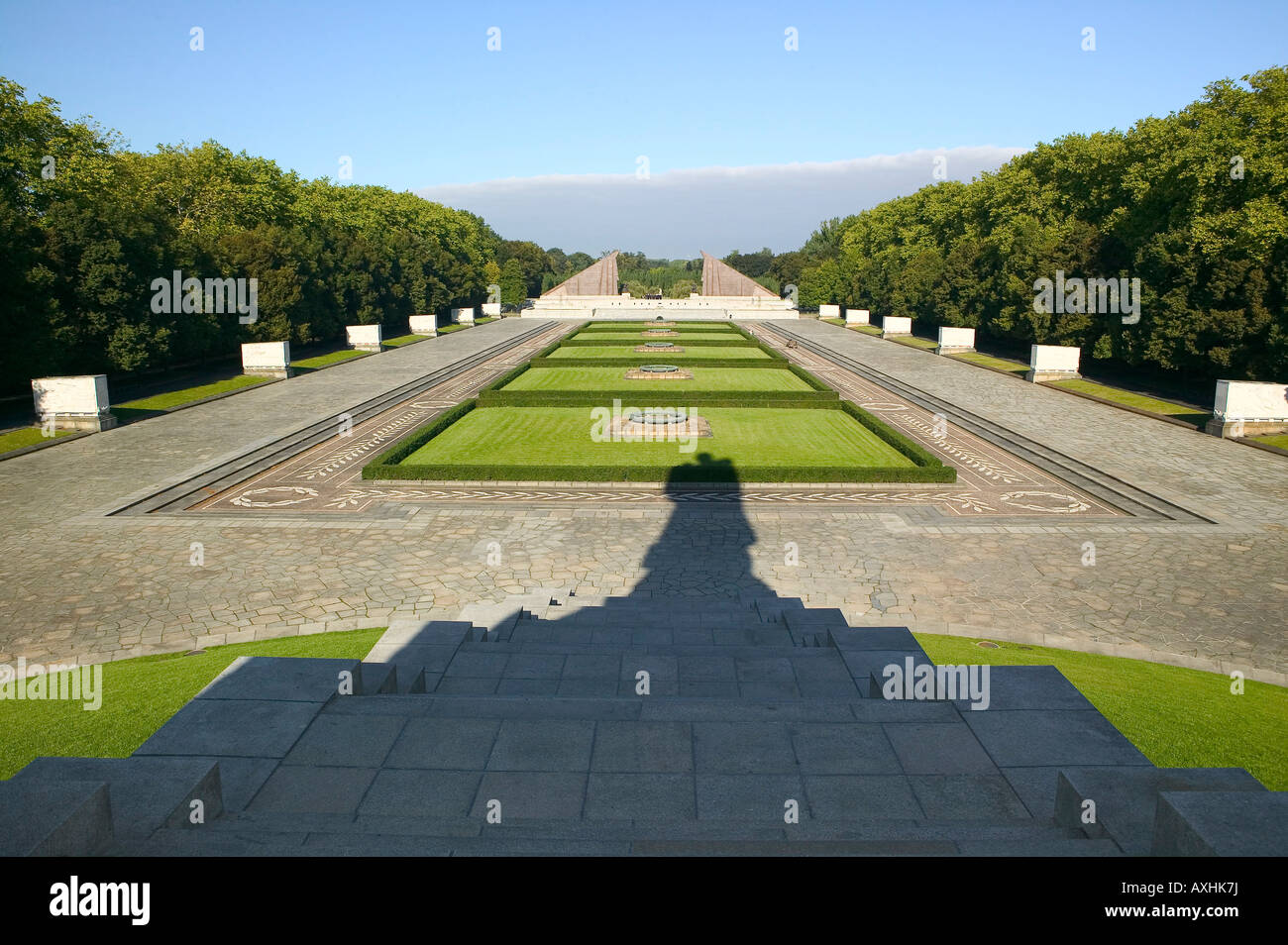 the Soviet monument of honor in Treptow Berlin Germany Europe park tree ...