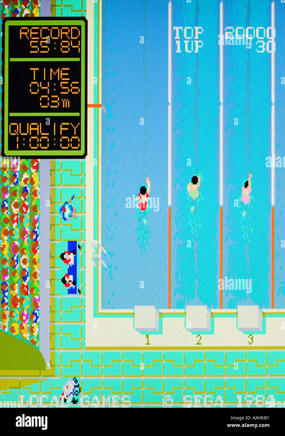 Water Match Sega 1984 Vintage arcade videogame screen shot - EDITORIAL ...