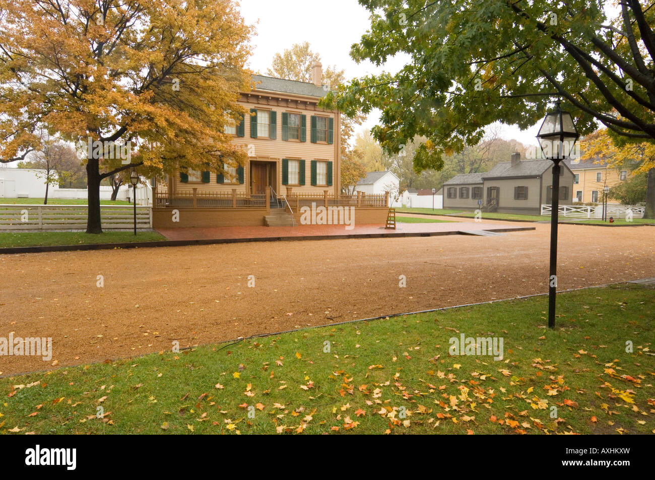Abraham Lincolns home in autumn at the Lincoln Home National Historic ...