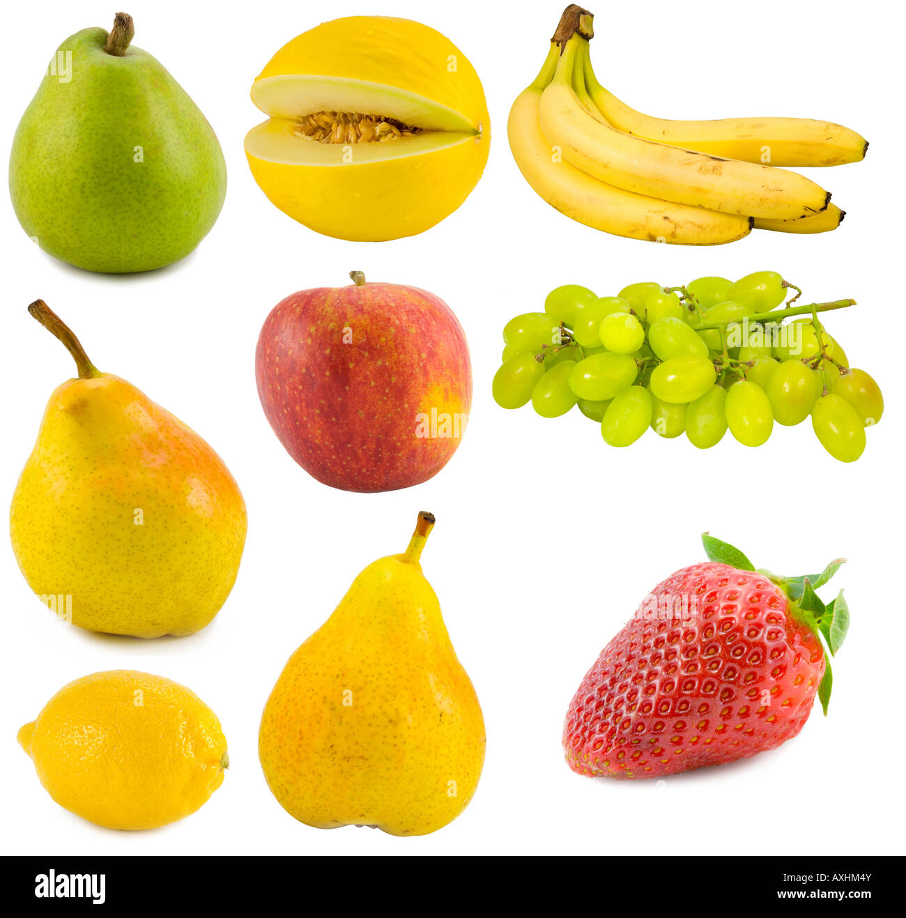the tropical fruits collection isolated on white background Stock Photo ...