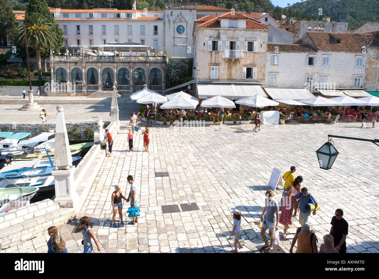 People in the main town square in Hvar town Hvar Croatia Stock Photo ...