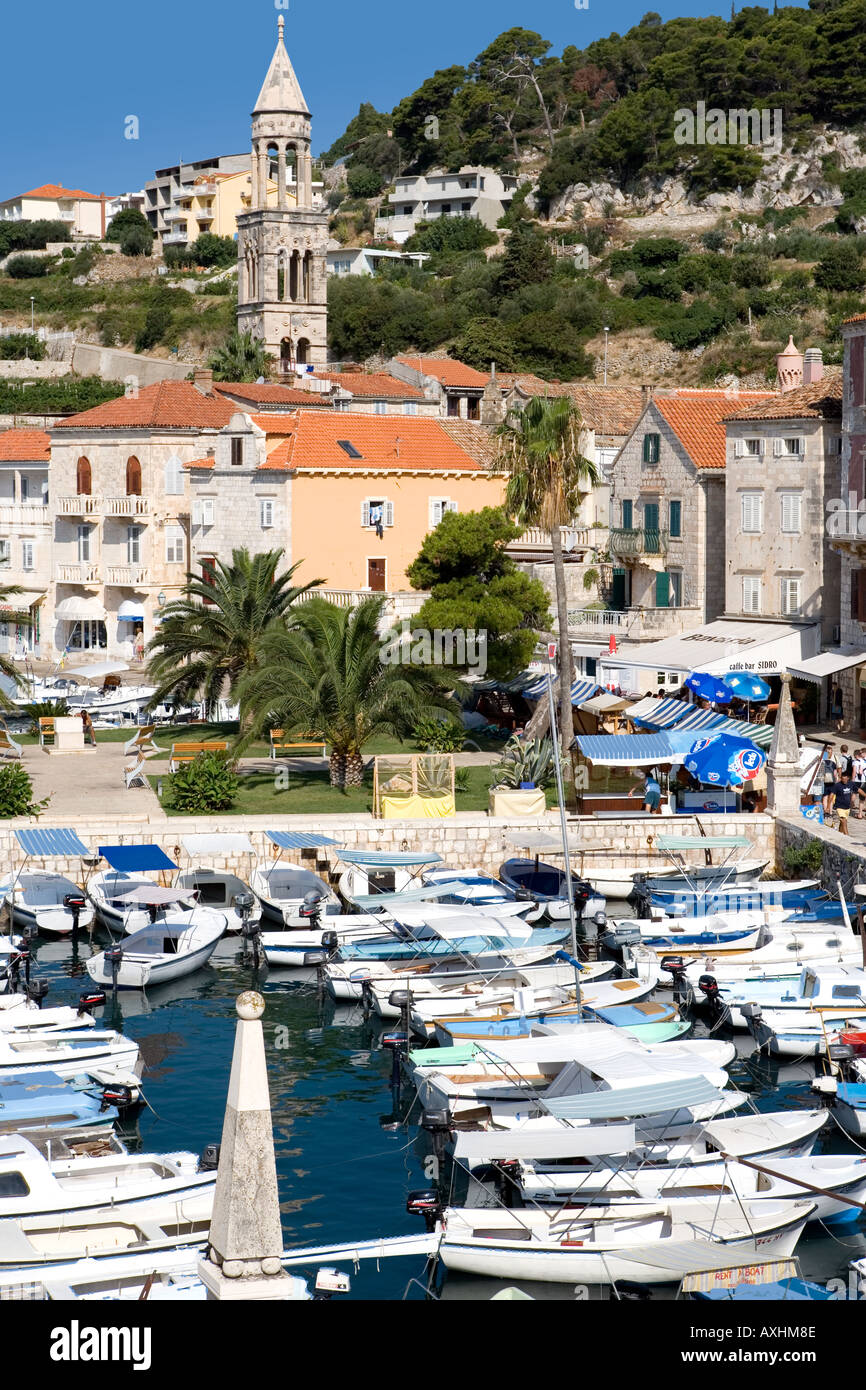 Hvar town and small harbour Hvar Croatia Stock Photo - Alamy